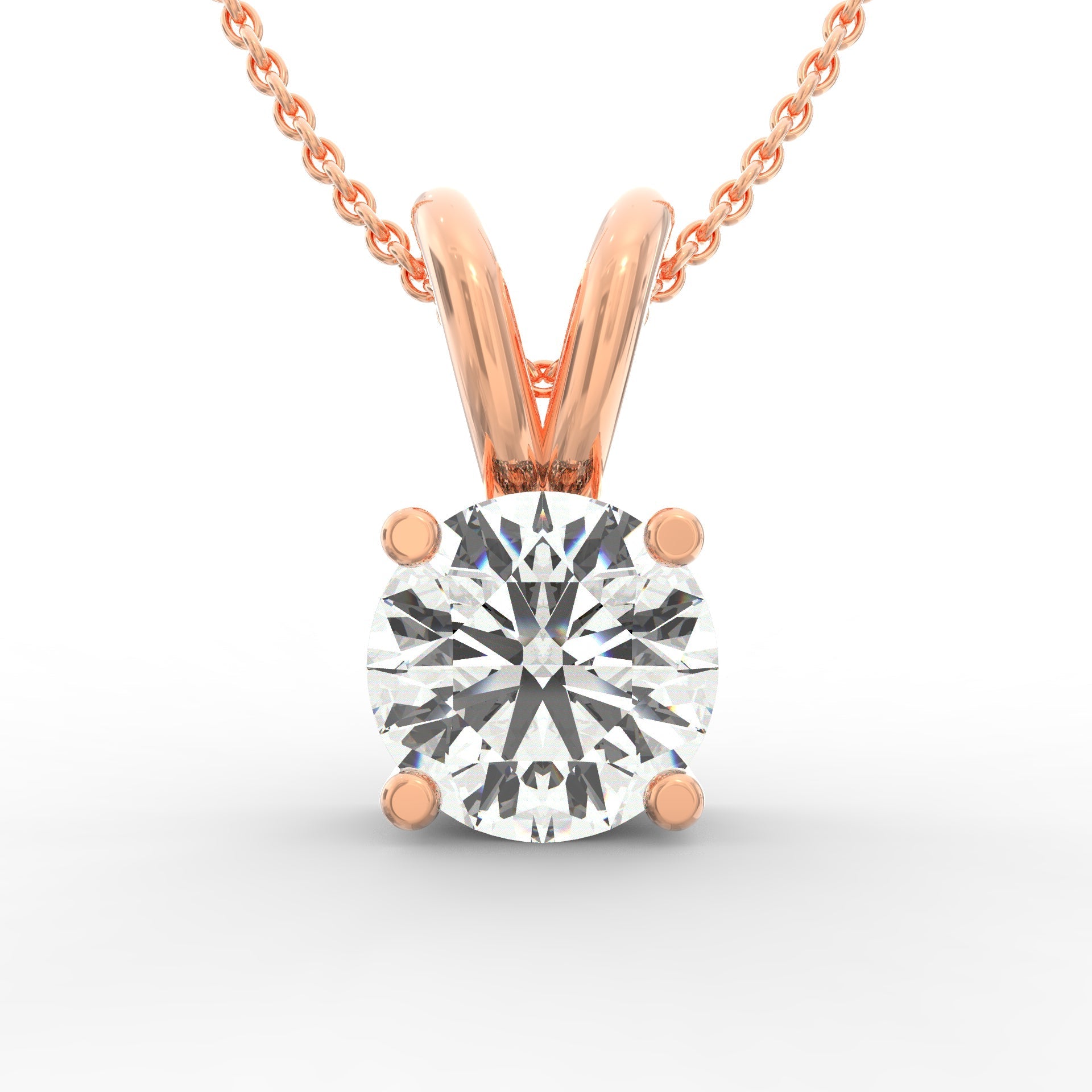 Classic Brilliance: Round Brilliant Cut Diamond Solitaire Pendant ...